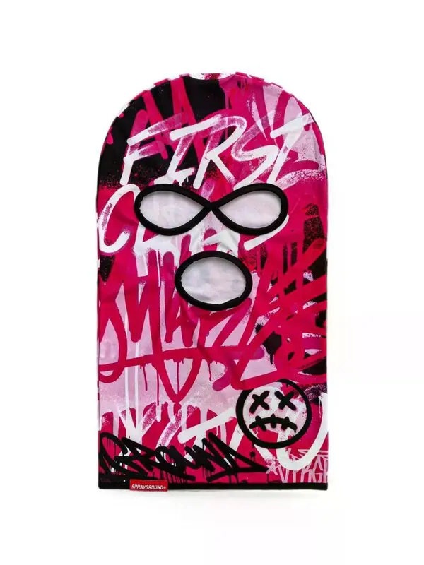 SPRAYGROUND Graffiti Print Balaclava - Pink