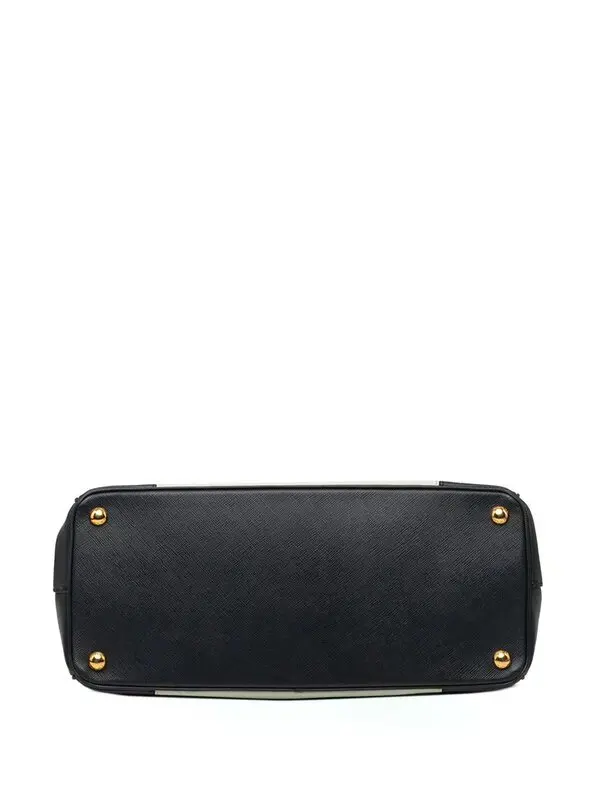 Prada Medium Bicolor Saffiano Lux Galleria Double Zip Satchel