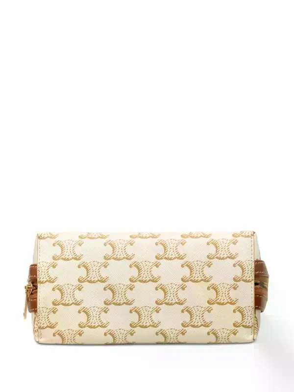 Celine Triomphe Coated Canvas Clutch On Chain Crossbody Bag