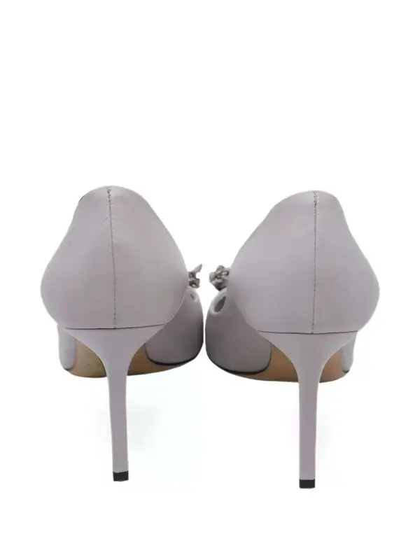 Casadei Bow Chain Leather Pumps