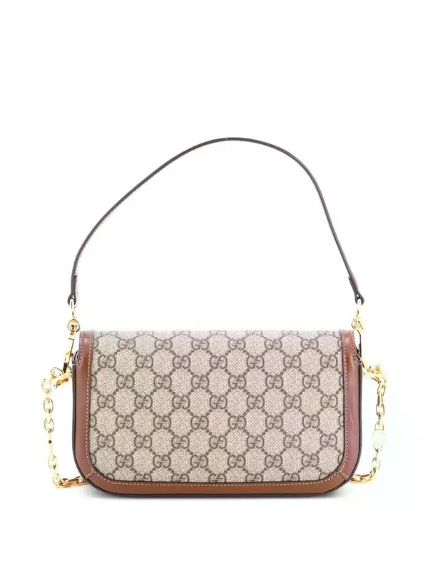 Gucci Horsebit 1955 Shoulder Bag Gg Coated Canvas - Brown