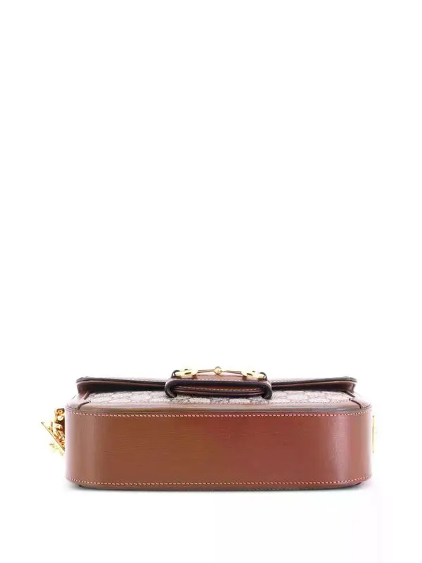 Gucci Horsebit 1955 Shoulder Bag Gg Coated Canvas - Brown
