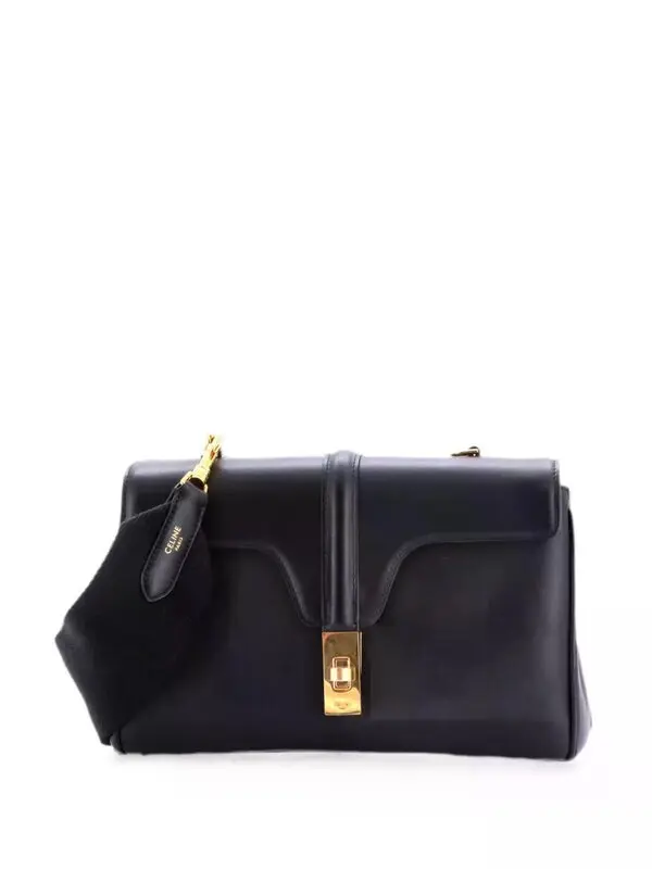 Celine Soft 16 Bag Smooth Calfskin Shoulder Bag - Black