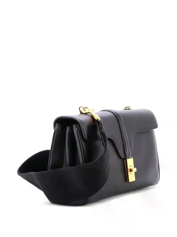 Celine Soft 16 Bag Smooth Calfskin Shoulder Bag - Black