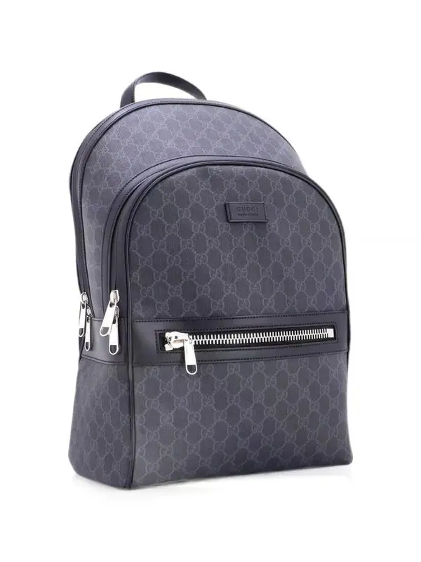 Gucci Front Zip Pocket Gg Coated Canvas Medium Backpack