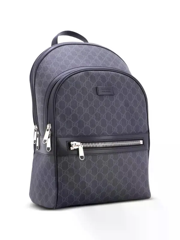 Gucci Gg Coated Canvas Medium Backpack With Front Zip Pocket