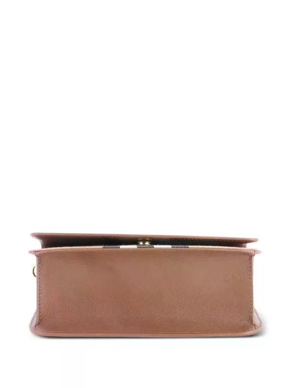 Burberry Mackford Leather And House Check Canvas Small Shoulder Bag - Brown