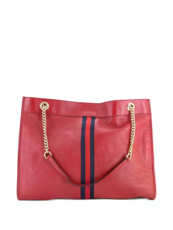 Gucci Rajah Chain Leather Large Tote Bag - Red
