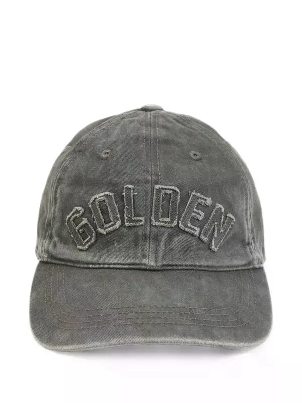 GOLDEN GOOSE Baseball Cap With Logo Patch And Stud Detailing - Green