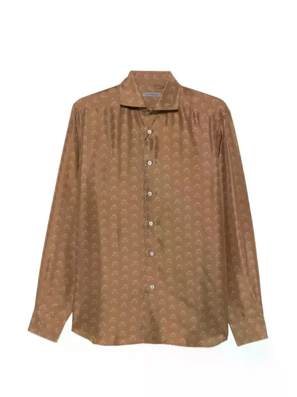 Corneliani Printed Long-sleeve Shirt