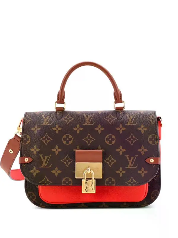 LOUIS VUITTON Vaugirard Monogram Canvas Leather Satchel - Red