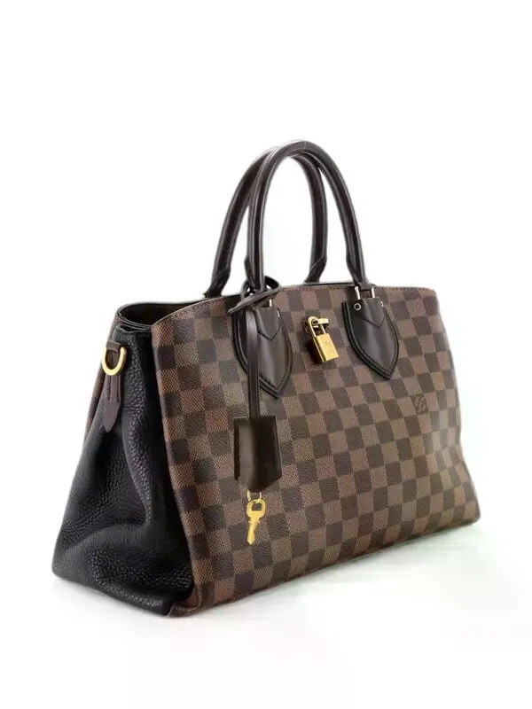 LOUIS VUITTON Normandy Handbag Damier And Leather Satchel