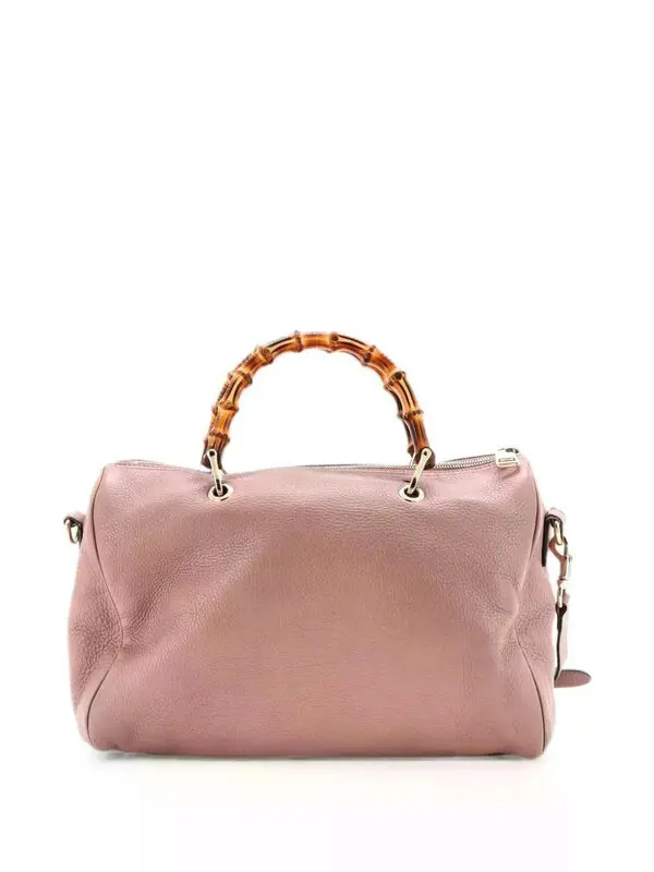 Gucci Bamboo Shopper Boston Bag Leather Medium Satchel