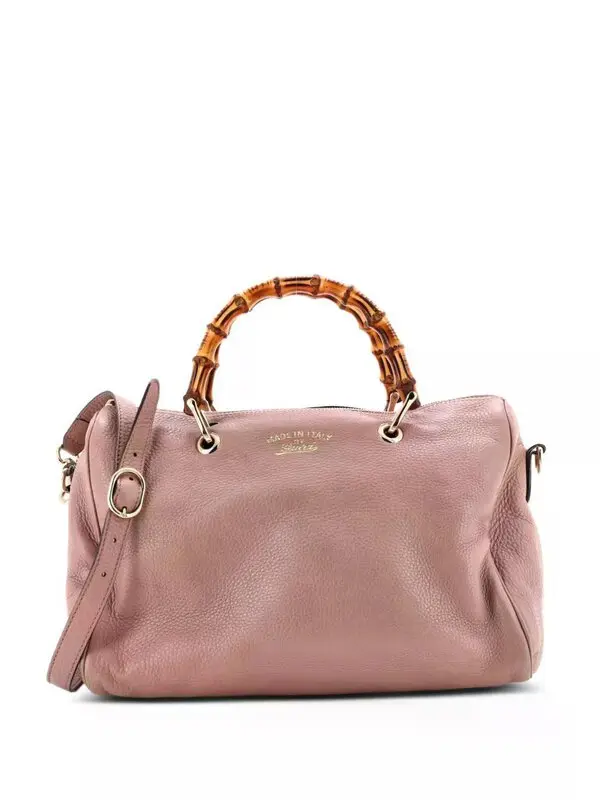 Gucci Bamboo Shopper Leather Medium Satchel Bag - Pink