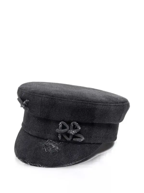 Ruslan Baginskiy Distressed Monogram-embroidered Baker Hat