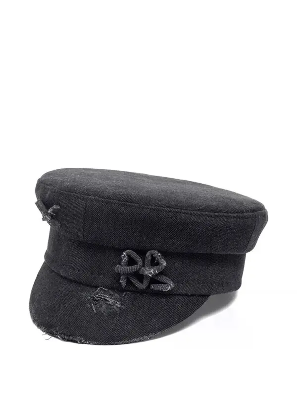 Ruslan Baginskiy Distressed Monogram-embroidered Baker Hat