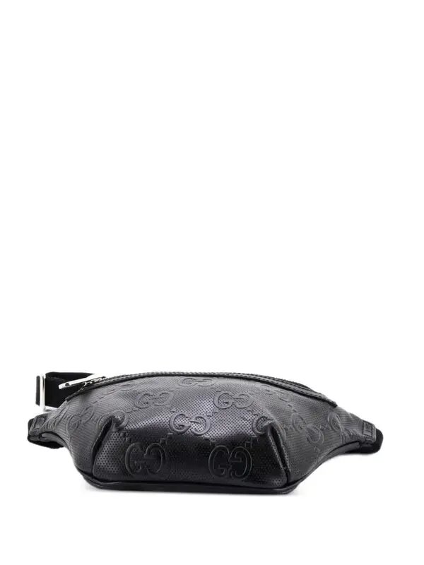 Gucci Gg Embossed Perforated Leather Belt Bag