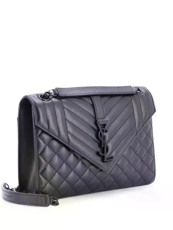 Saint Laurent Classic Monogram Envelope Satchel Mixed Matelasse Leather Medium Shoulder Bag