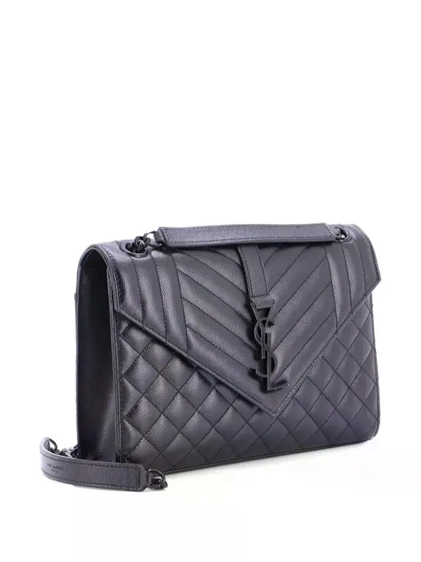 Saint Laurent Classic Monogram Envelope Satchel - Black