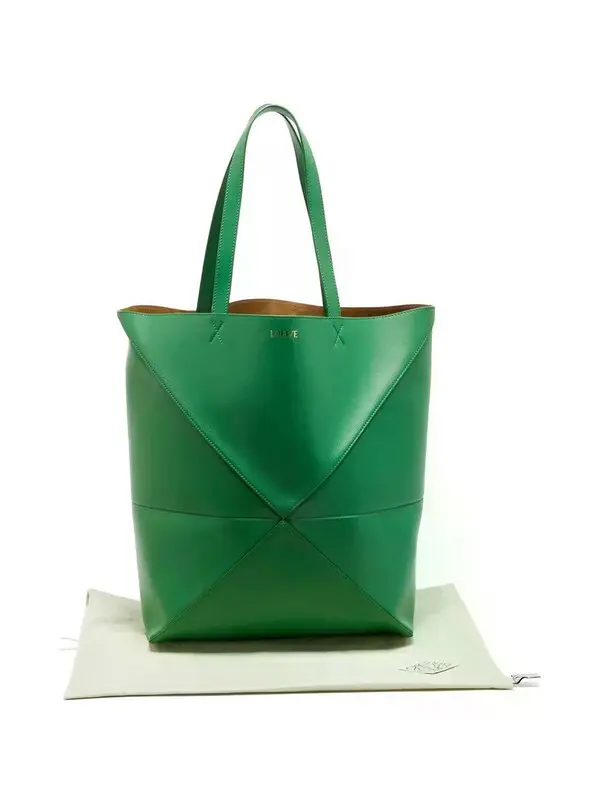 Loewe Geometric Construction Tote Bag - Green