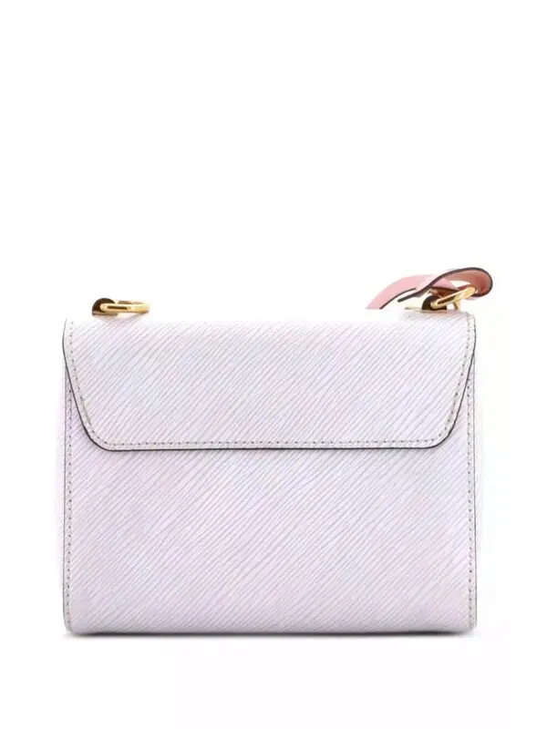 LOUIS VUITTON Monogram Flower Strap Twist Handbag Epi Leather Pm Shoulder Bag - White