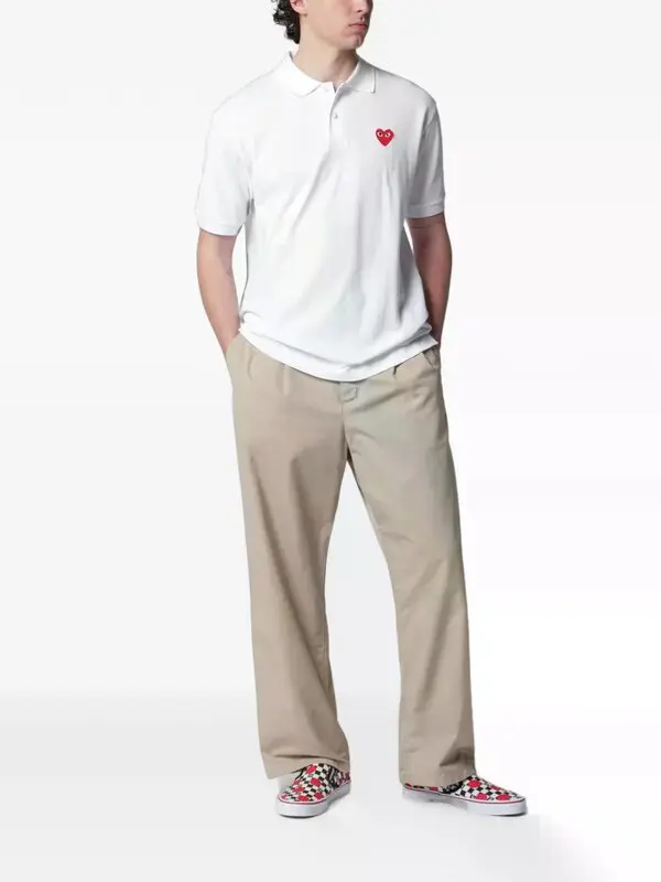 Comme Des Garçons Heart-patch Short-sleeve Polo Shirt