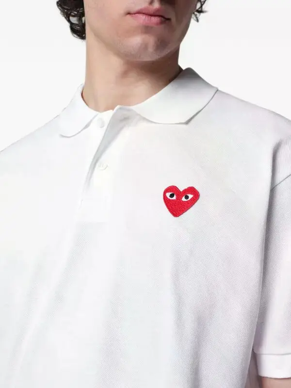 Comme Des Garçons Heart-patch Short-sleeve Polo Shirt