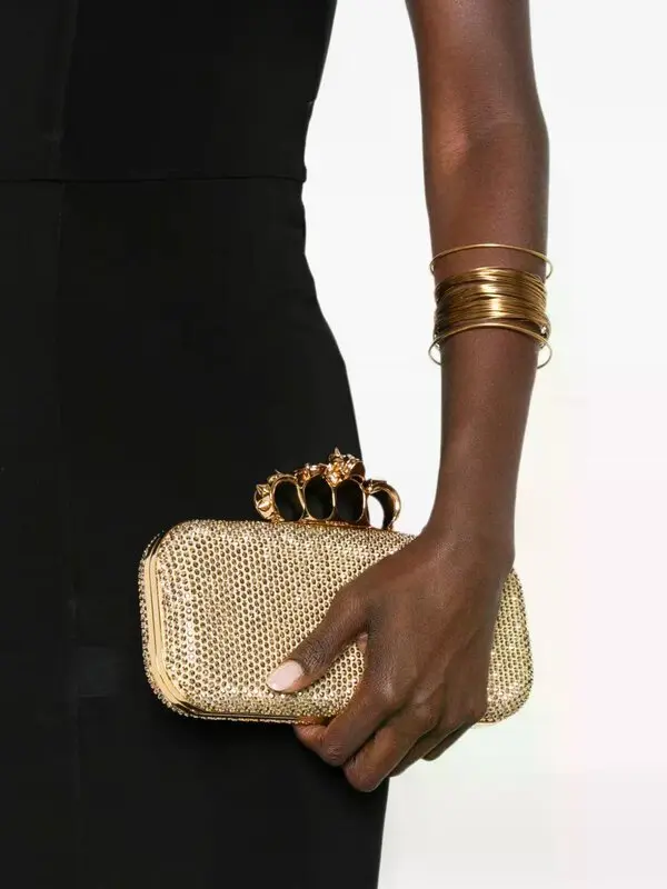 Alexander McQueen Long Knuckle Crystal-embellished Clutch Bag