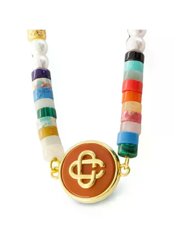 Casablanca Logo-plaque Beaded Necklace