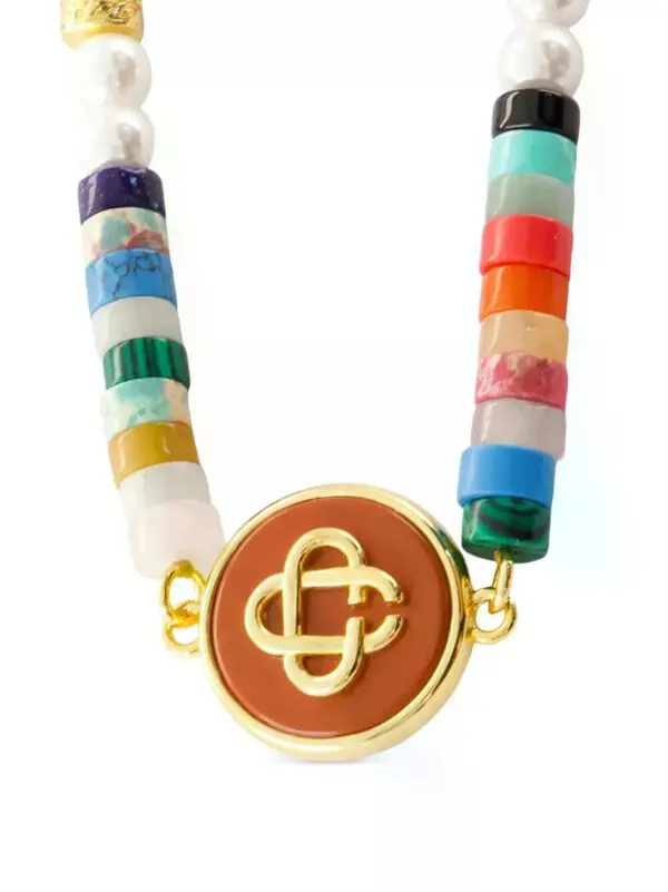 Casablanca Logo-plaque Beaded Necklace