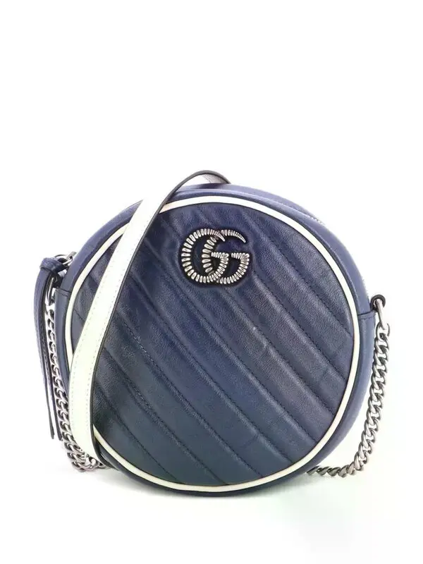 Gucci Gg Marmont Round Shoulder Bag - Blue