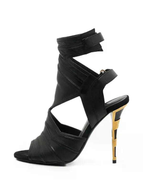 Balmain Cut-out Ankle-strap Sandals - Black