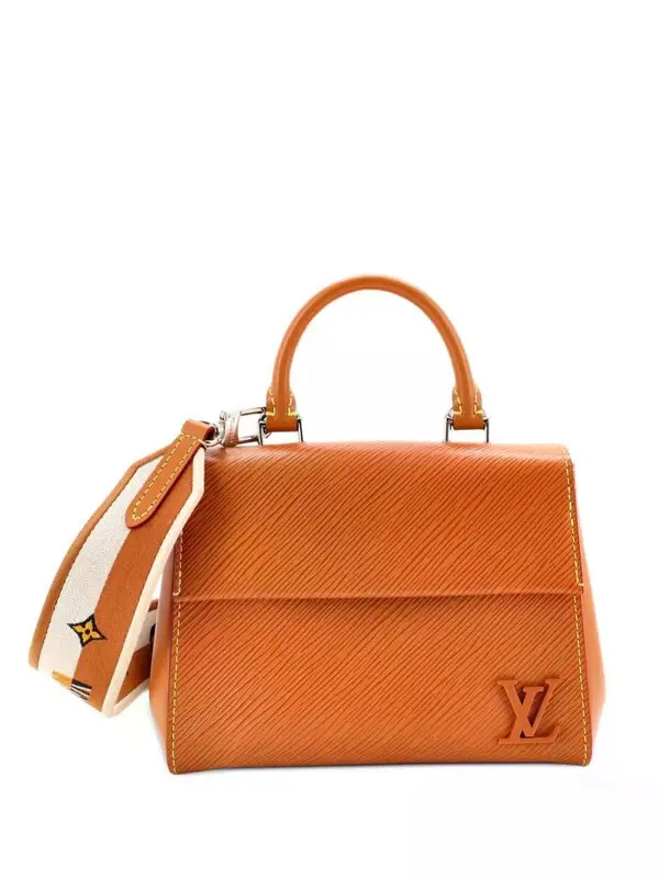 LOUIS VUITTON Cluny Top Handle Bag Epi Leather Mini Satchel - Brown