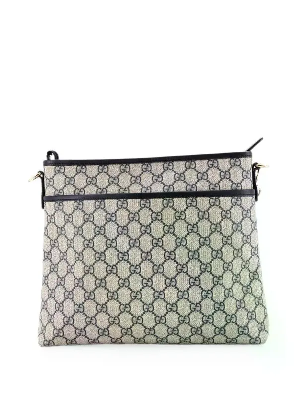 Gucci Zip Top Messenger Bag Gg Coated Canvas Medium Crossbody Bag