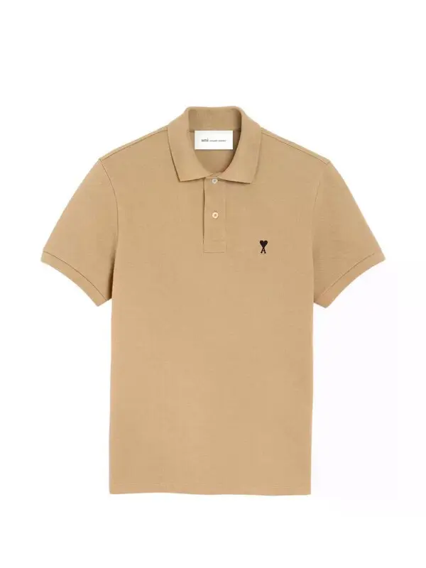 AMI Paris Cotton Polo With De Coeur