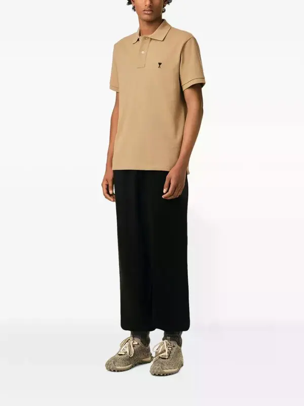 AMI Paris Cotton Polo With De Coeur