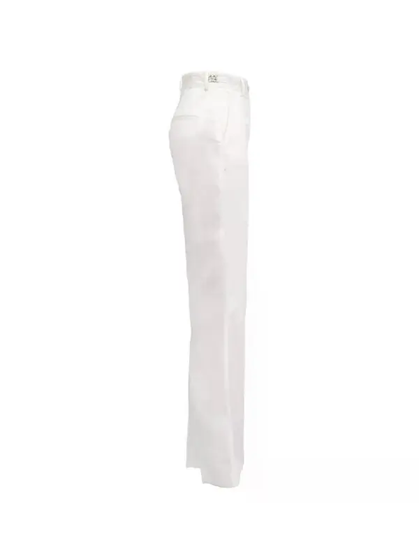 Dolce & Gabbana Cotton Twill Flared Trousers With Dg Logo Plaque