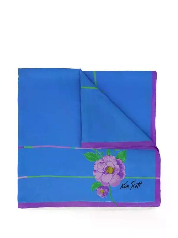 KEN SCOTT Floral-print Butterfly-motif Scarf