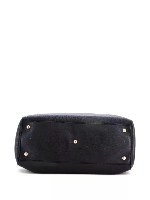 Gucci Bamboo Shopper Leather Medium Tote Bag - Black