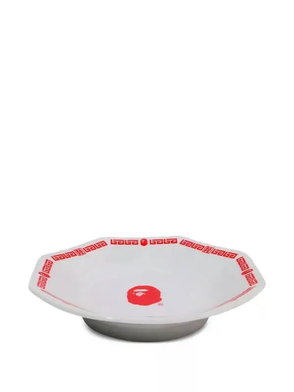 A BATHING APE Octagonal-shape Dish - White