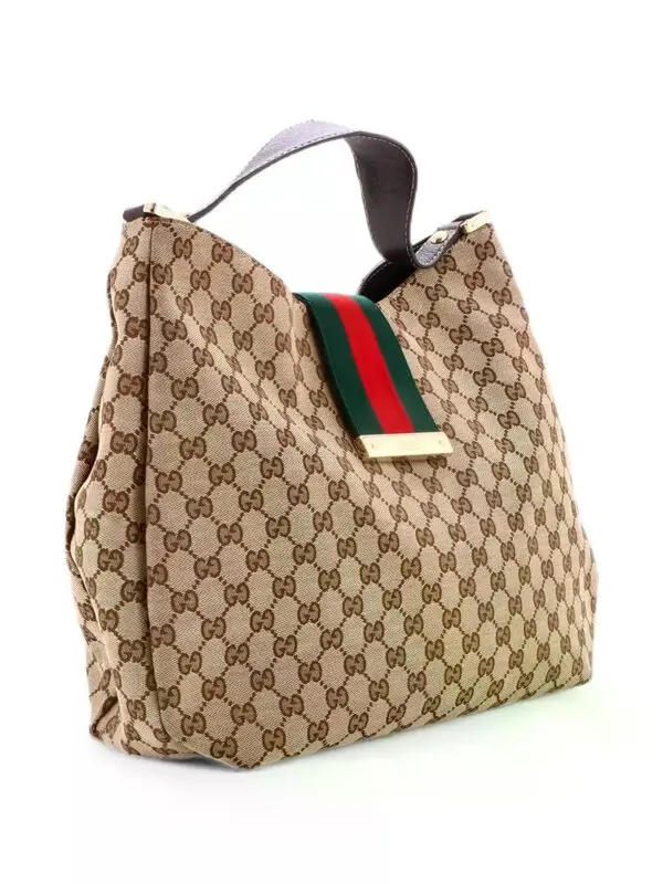 Gucci New Ladies Web Gg Canvas Large Hobo Bag