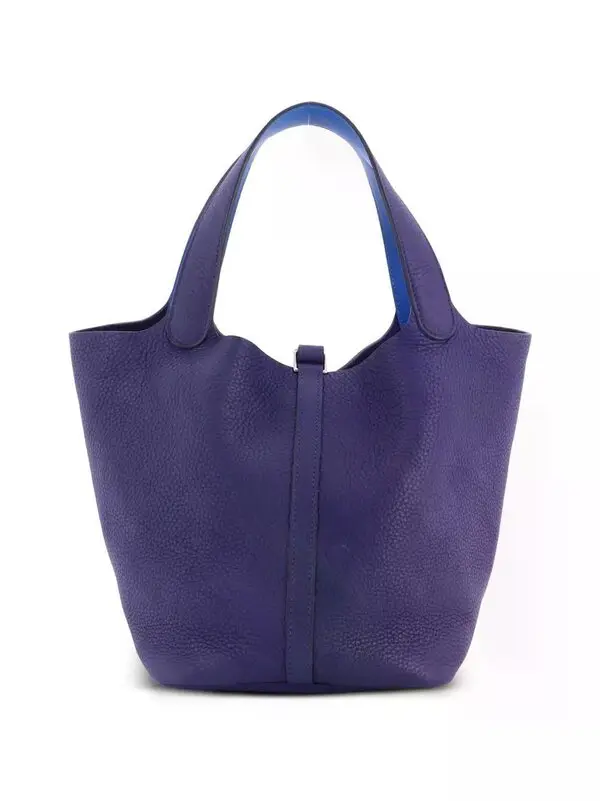 Hermès Eclat Picotin Lock Bag Clemence Mm Bucket Bag - Blue