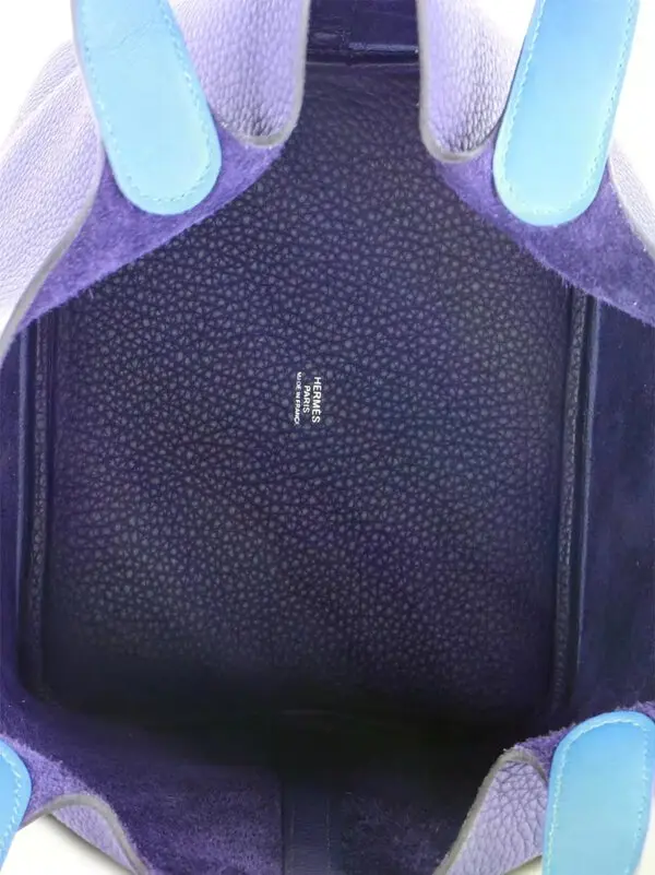 Hermès Eclat Picotin Lock Bag Clemence Mm Bucket Bag - Blue