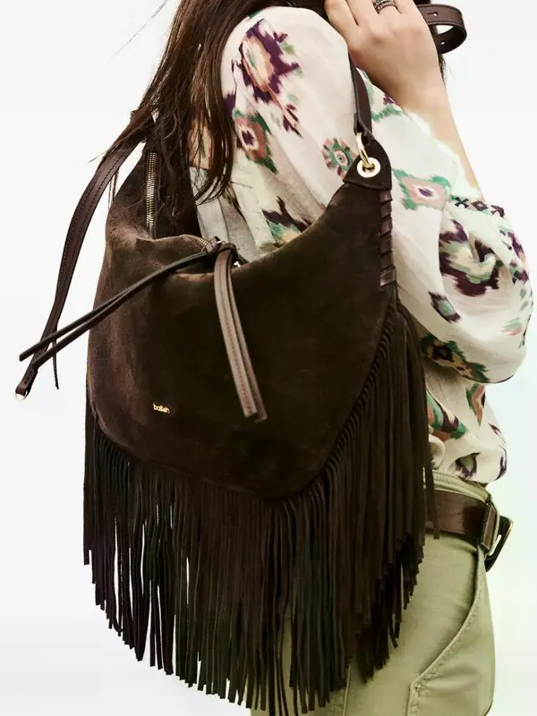 Ba&sh Fringes Suede Tote Bag