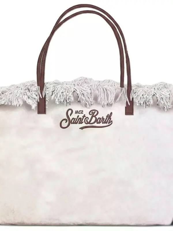 MC2 SAINT BARTH City Fringed Tote Bag - White