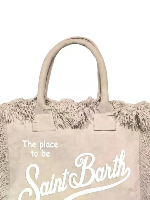 MC2 SAINT BARTH Colette Fringed Tote Bag - Neutrals