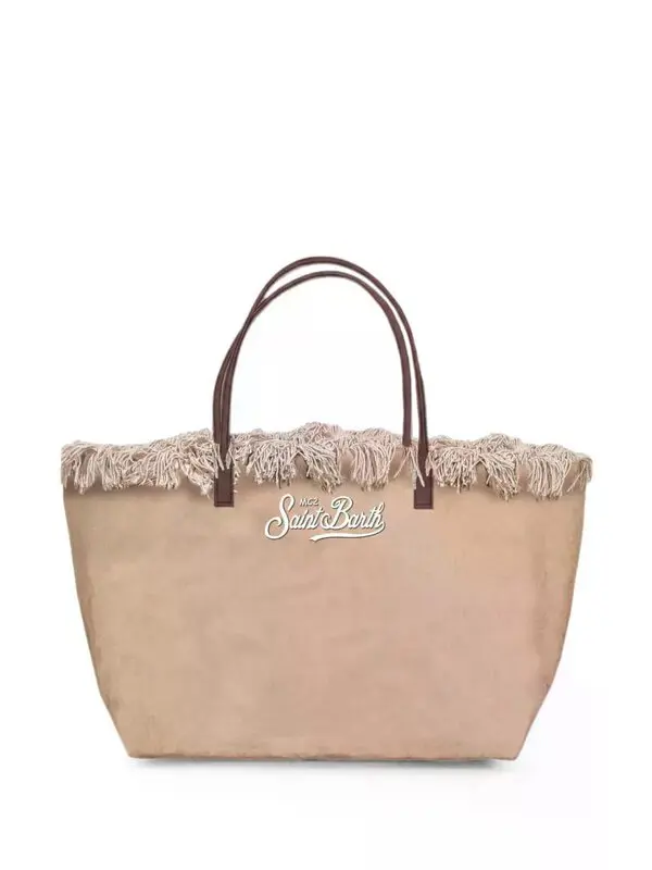 MC2 SAINT BARTH Fringed Logo-embroidered Tote Bag - Neutrals