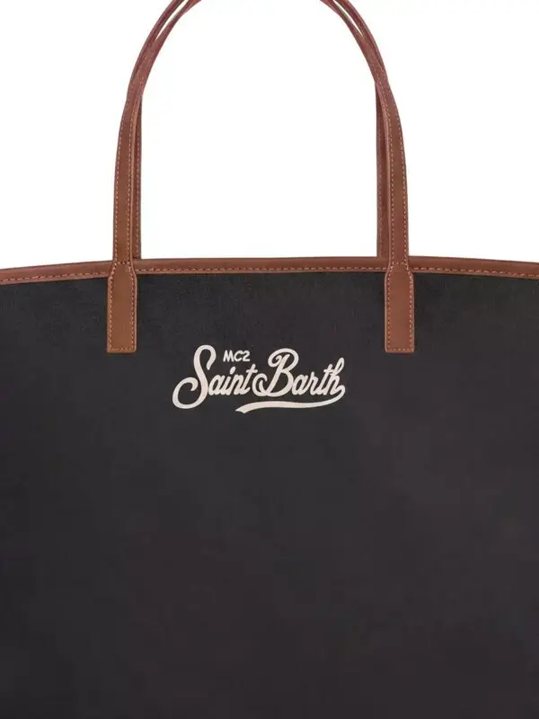 MC2 SAINT BARTH Logo Embroidered Tote Bag - Black