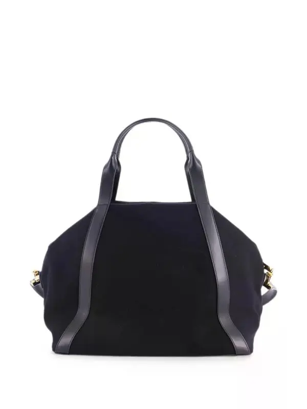 Saint Laurent Rive Gauche Embroidered Canvas Bowling Bag