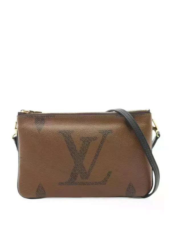 LOUIS VUITTON 2021s Monogram Giant Reverse Double Zip Shoulder Bag